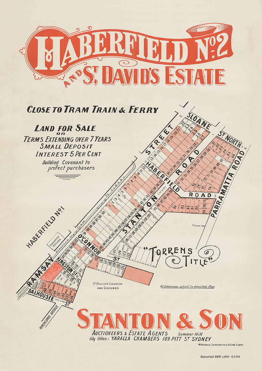 Haberfield NSW - Subdivision c.1900 | Australia – Vintage Prints Australia